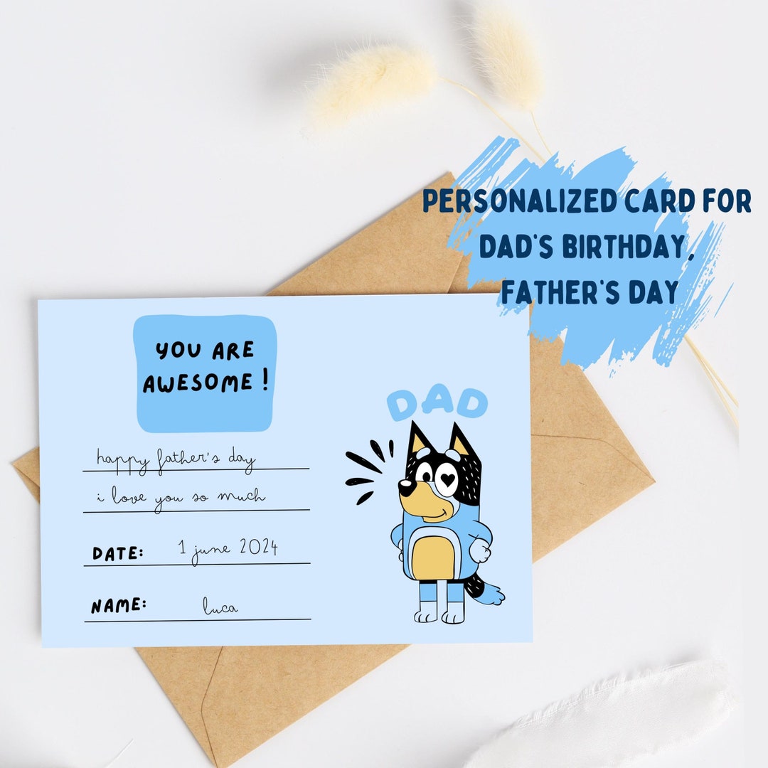 Gift Certificate for Dad Fathers Day Gift Bluey Dad Gifts Sweet Note ...