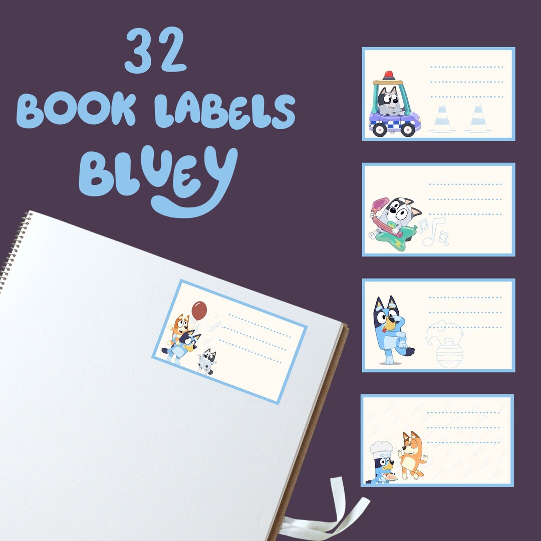 Bluey Adhesive School Labels Bluey Labels Daycare School Label Bluey ...