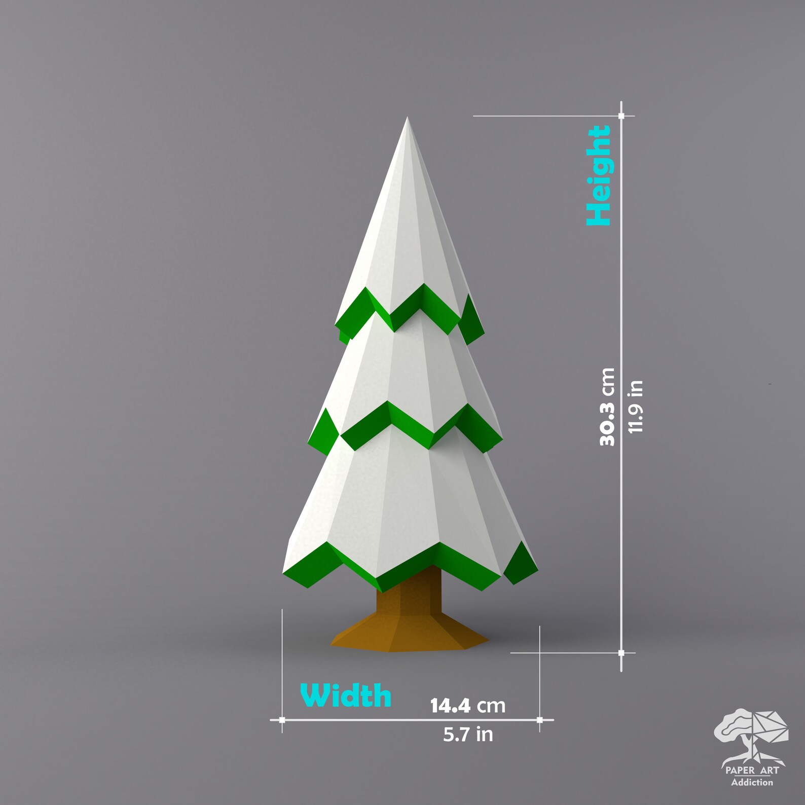 3D Christmas Tree DIY Papercraft PDF Pattern/ Xmas Low Poly Paper ...