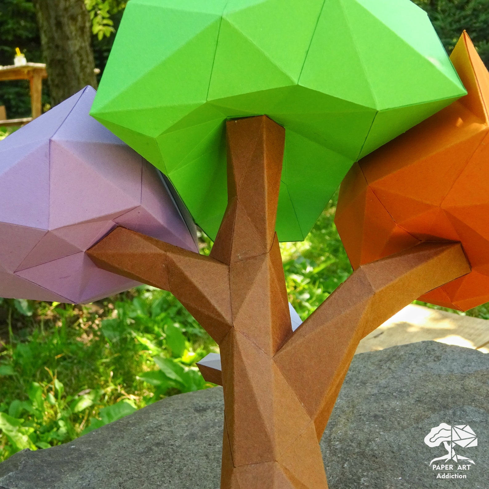 Four Seasons Tree 3D Papercraft PDF Pattern DIY Low Poly | Etsy Canada