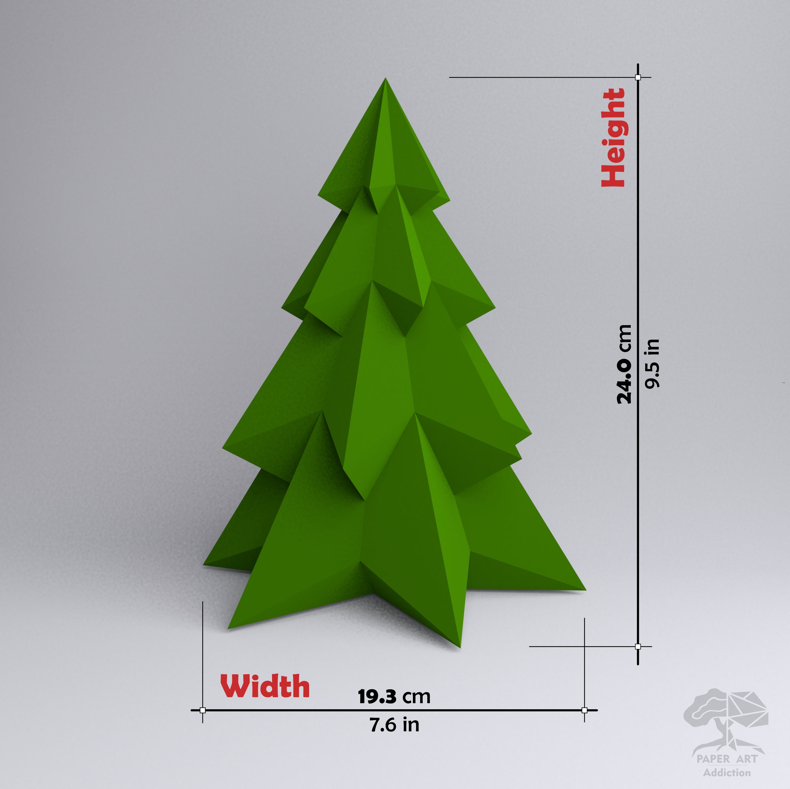 Pine Christmas Tree 3D Papercraft PDF Pattern / DIY Xmas Low | Etsy