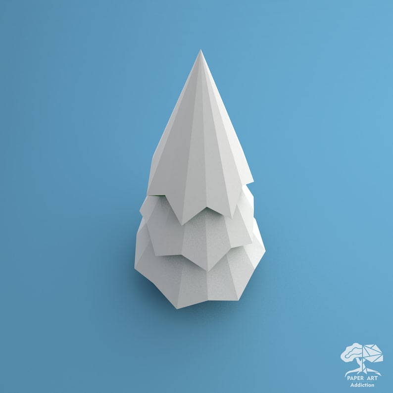3D Christmas Tree DIY Papercraft PDF Pattern/ Xmas Low Poly - Etsy