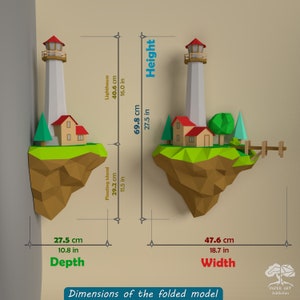 Lighthouse Island 3D Papercraft PDF Pattern/diy Low Poly Paper Craft ...