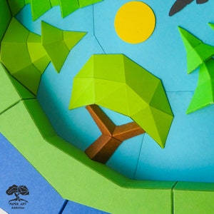 DIY Forest Papercraft Hanging, 3D Papercraft PDF Pattern / Simple Low ...