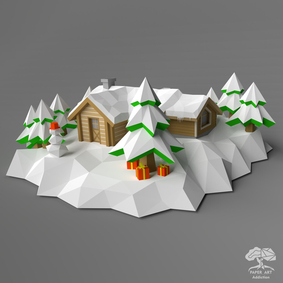 DIY House Diorama 3d Papercraft PDF Pattern/ Low Poly Woodland Theme ...