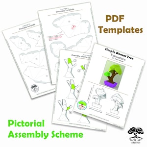 DIY Bonsai Tree Model, 3D Papercraft PDF Pattern / Simple Origami Low ...