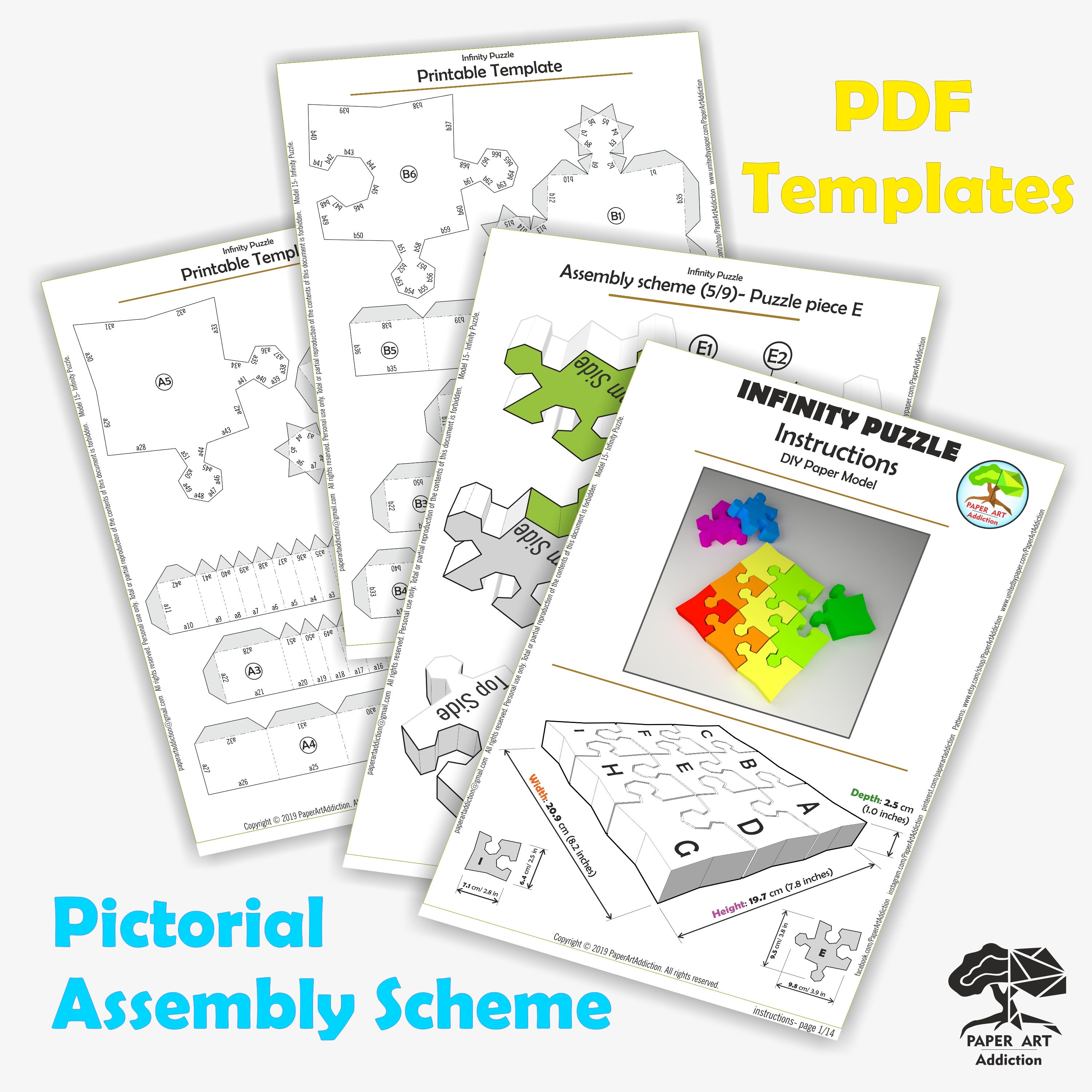 3D Infinity Puzzle Papercraft PDF Pattern/ DIY Low Poly Simple | Etsy