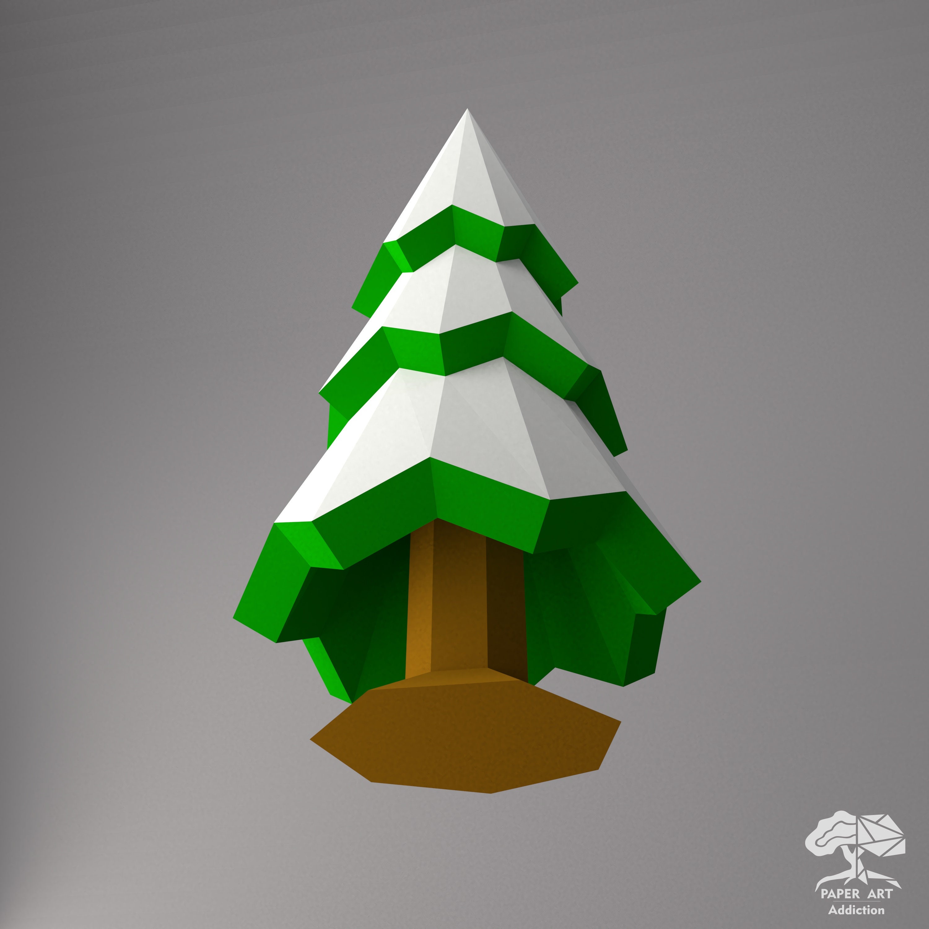 3D Christmas Tree DIY Papercraft PDF Pattern/ Xmas Low Poly - Etsy Canada