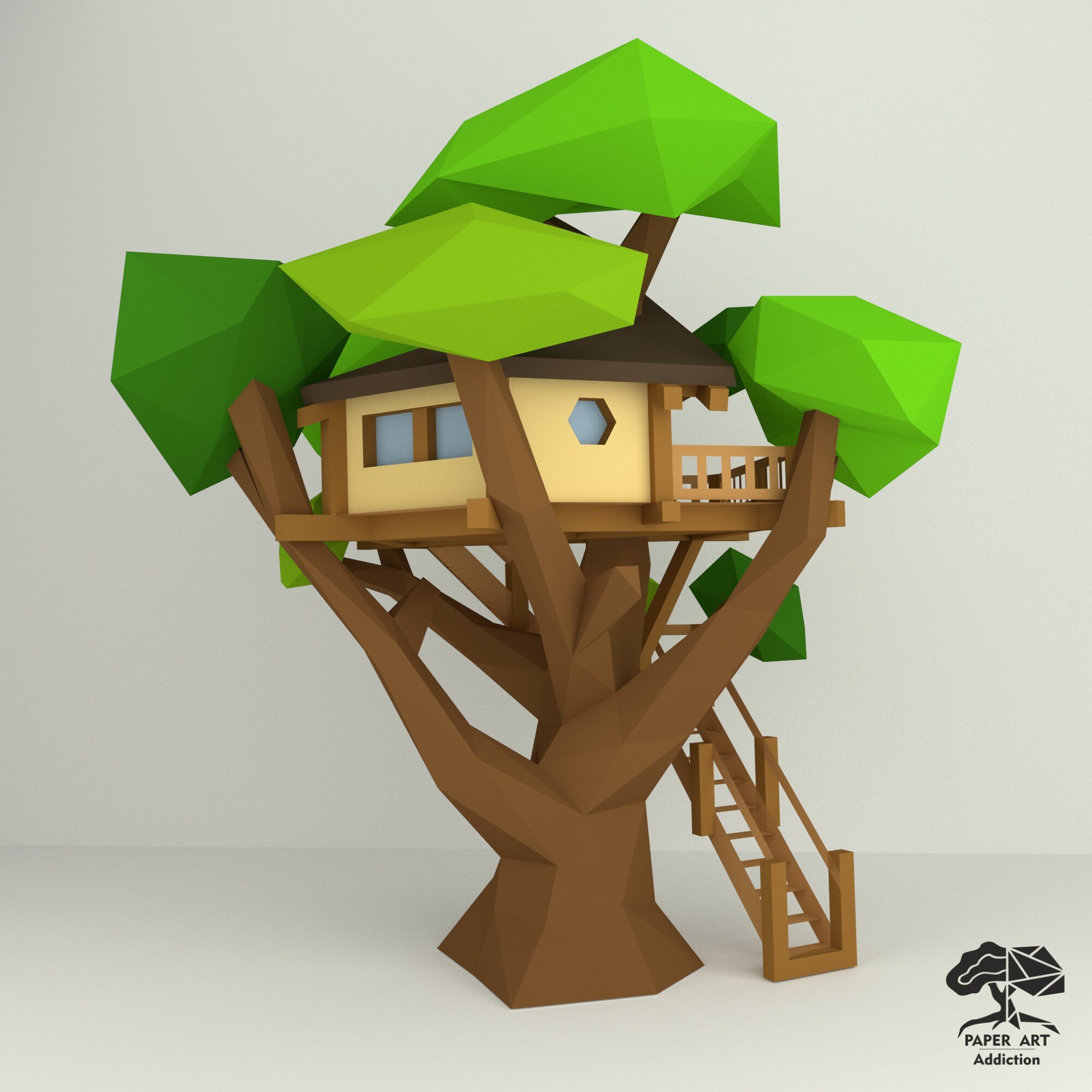 DIY Treehouse Model 3D Papercraft PDF Pattern / Simple - Etsy UK