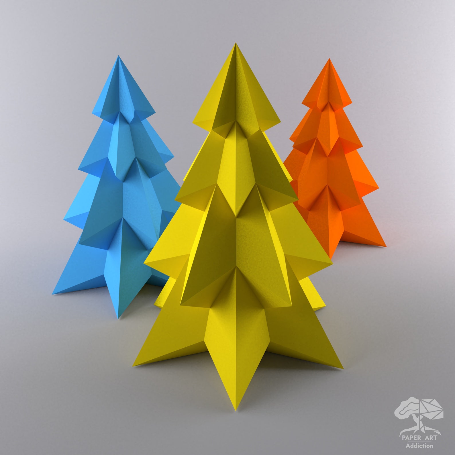Pine Christmas Tree 3D Papercraft PDF Pattern / DIY Xmas Low - Etsy ...