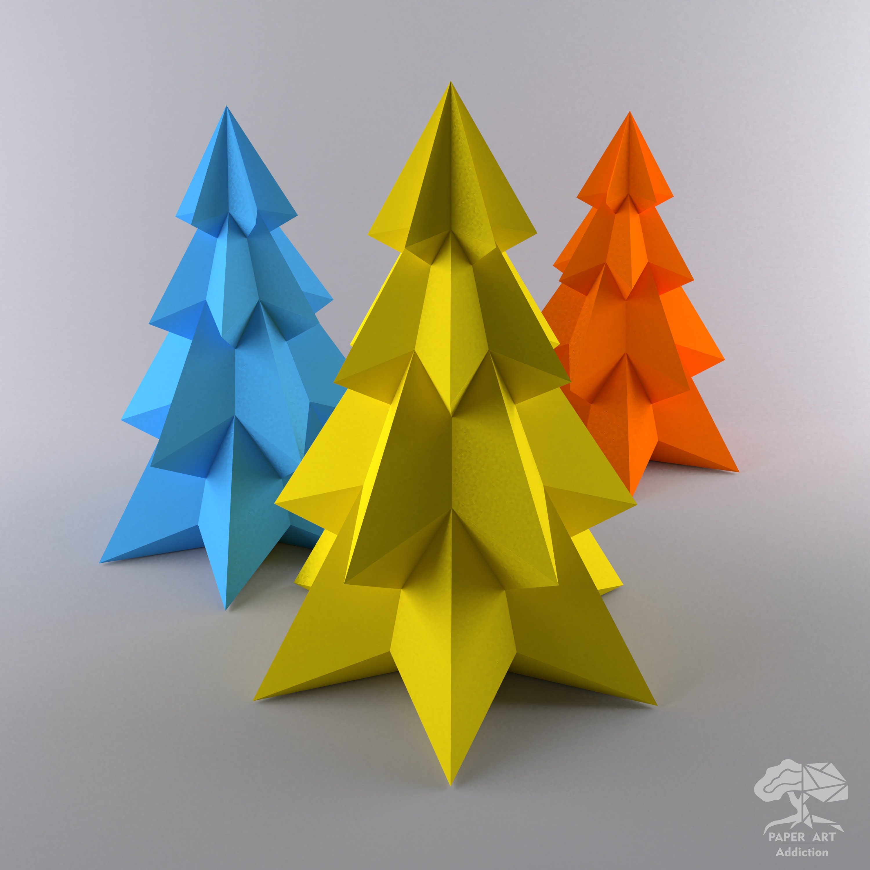 Pine Christmas Tree 3D Papercraft PDF Pattern / DIY Xmas Low | Etsy