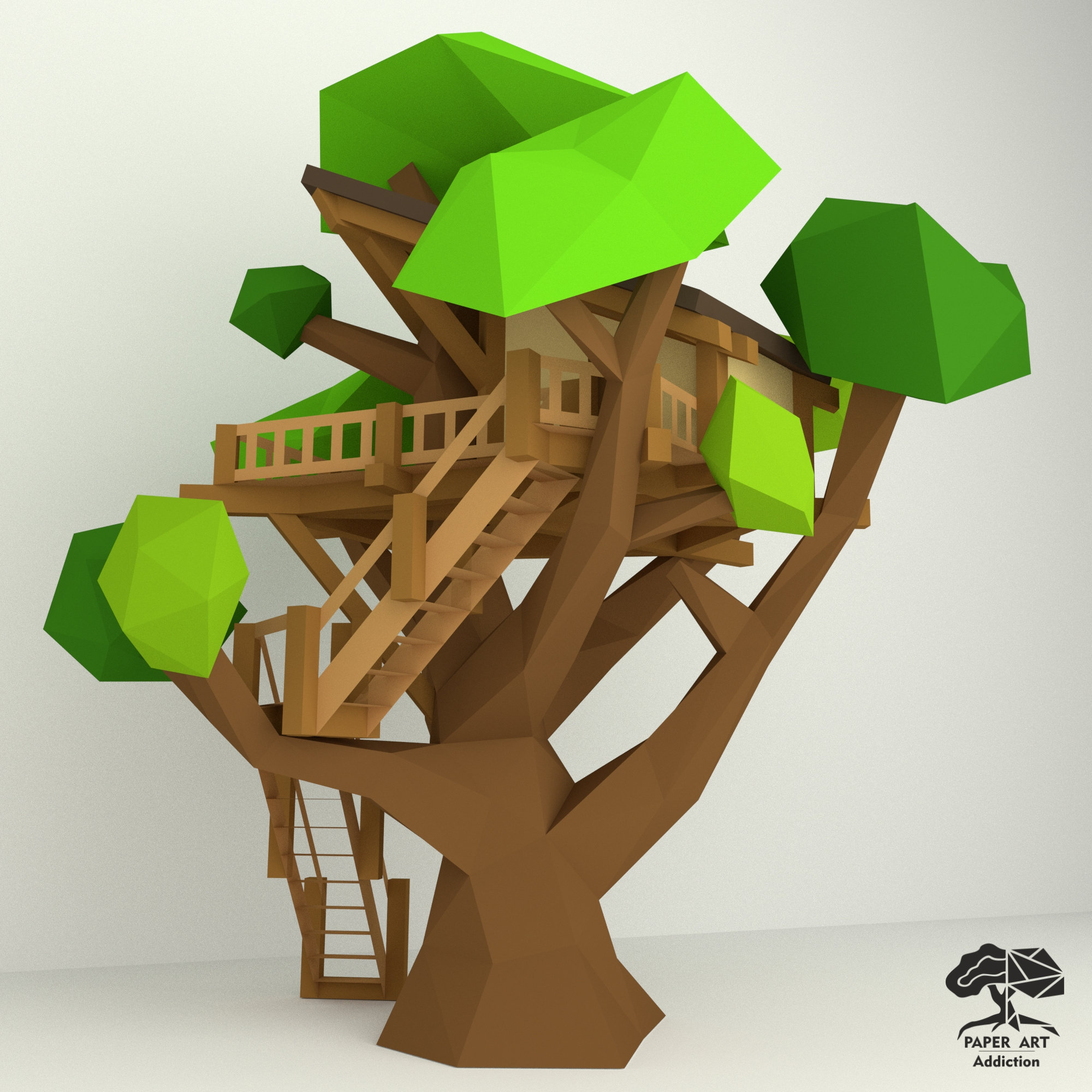 DIY Treehouse Model 3D Papercraft PDF Pattern / Simple - Etsy Canada