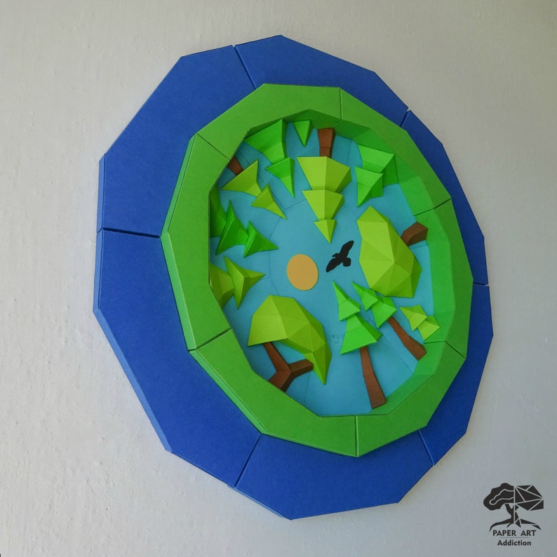 DIY Forest Papercraft Hanging, 3D Papercraft PDF Pattern / Simple Low ...