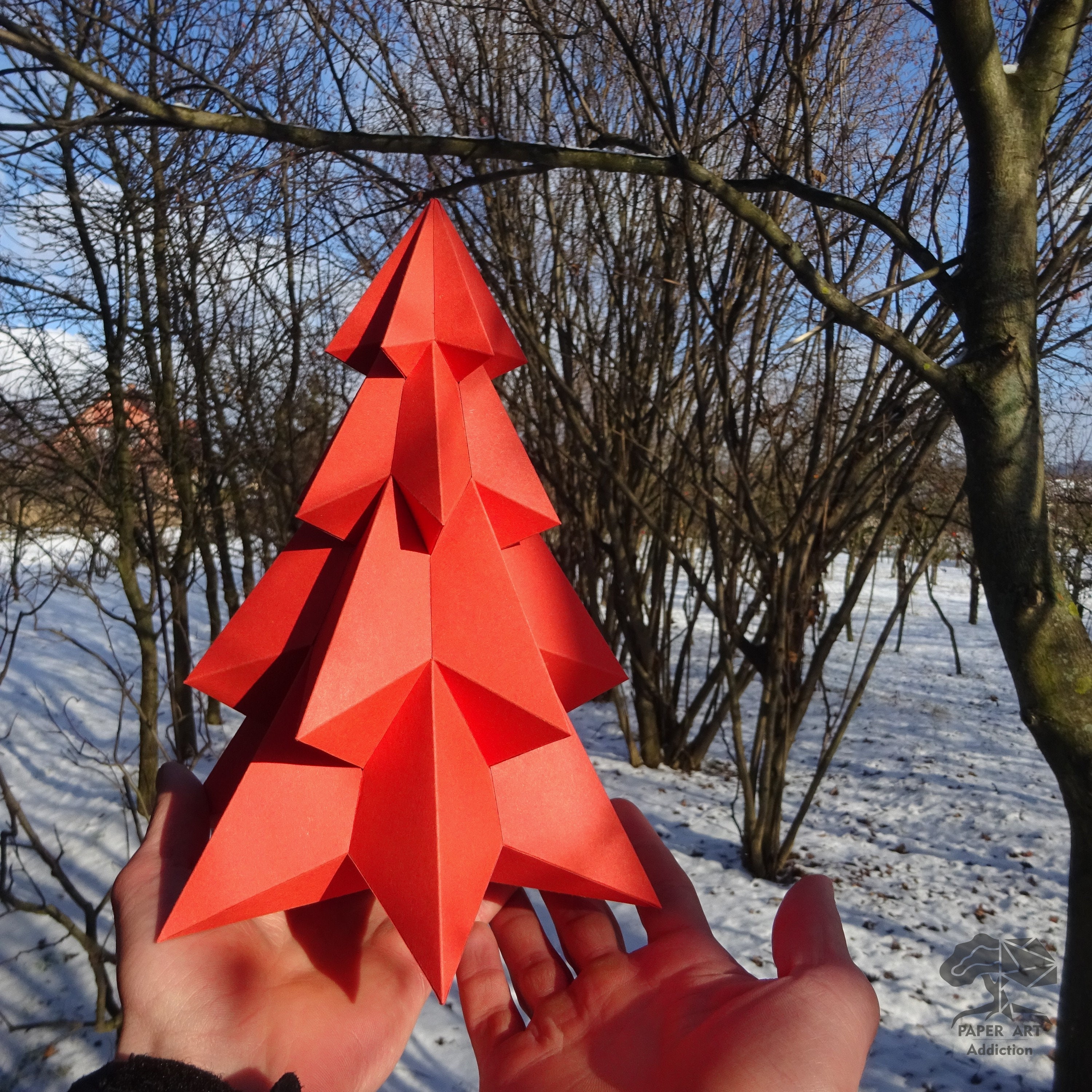 Pine Christmas Tree 3D Papercraft PDF Pattern / DIY Xmas Low Poly Paper ...