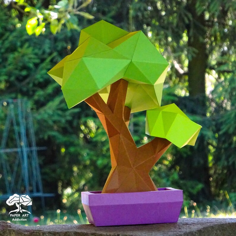 DIY Bonsai Tree Model, 3D Papercraft PDF Pattern / Simple Origami Low ...