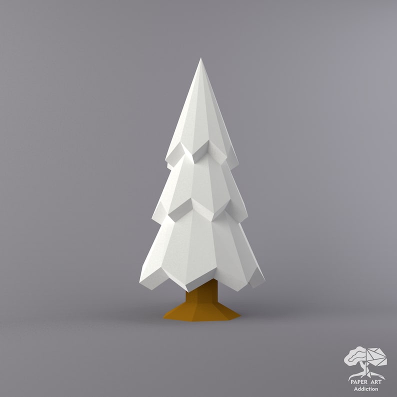 3D Christmas Tree DIY Papercraft PDF Pattern/ Xmas Low Poly - Etsy