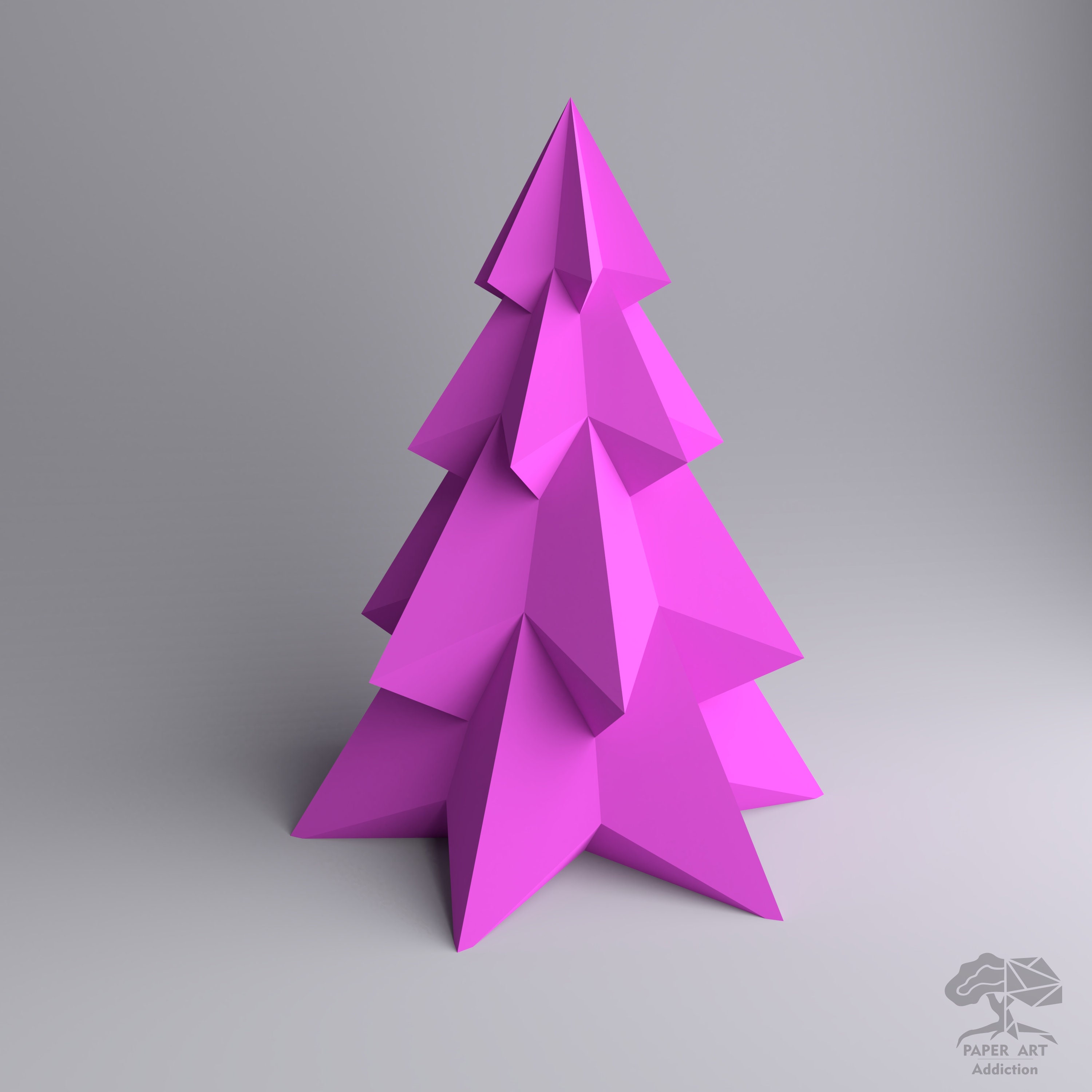 Pine Christmas Tree 3D Papercraft PDF Pattern / DIY Xmas Low - Etsy ...