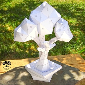 Four Seasons Tree 3D Papercraft PDF Pattern, DIY Low Poly Origami Model ...