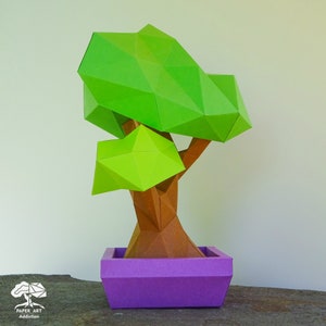 DIY Bonsai Tree Model, 3D Papercraft PDF Pattern / Simple Origami Low ...