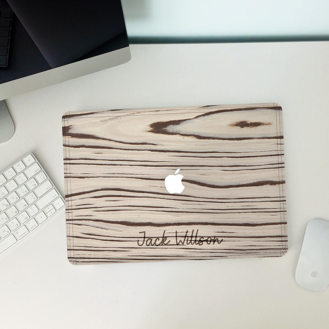 Custom Name MacBook Skin, Real Wood MacBook Decal, Wood Skin for ...