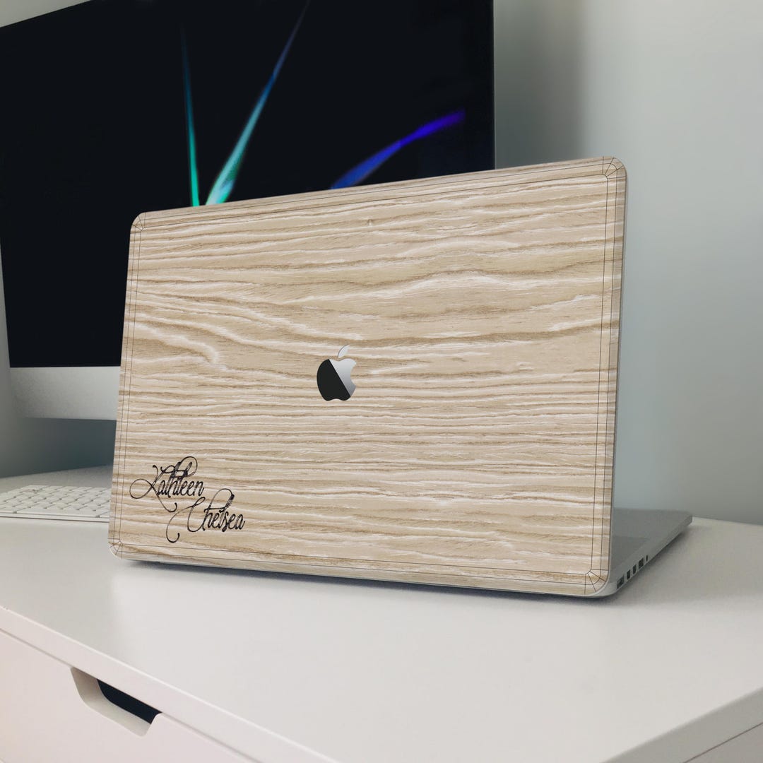 Custom MacBook Skin, Engraved Laptop Cover, Real Wood Laptop Decal ...