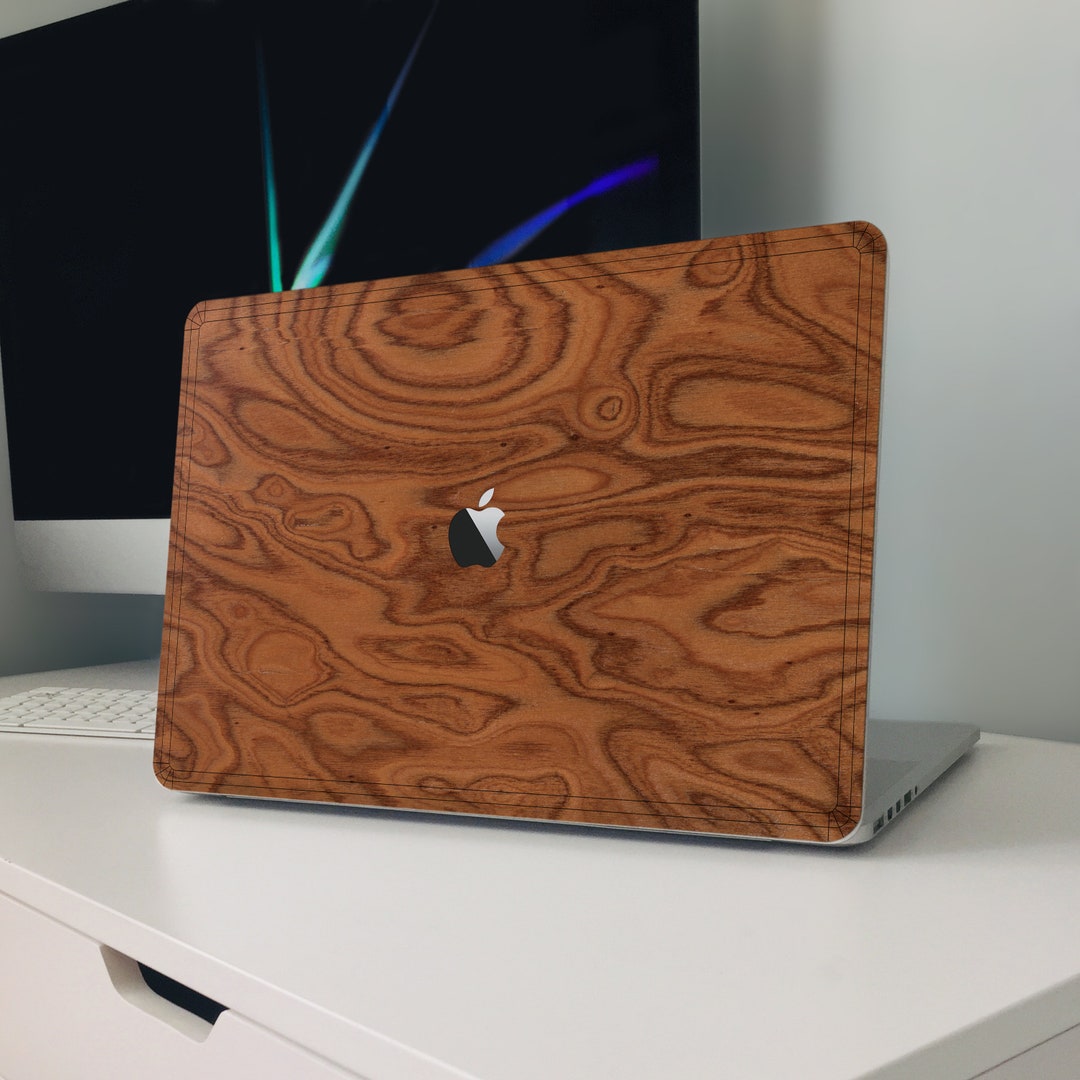 MacBook Protective Skins, Natural Wood Skin, Elm Root Wood MacBook Skin ...