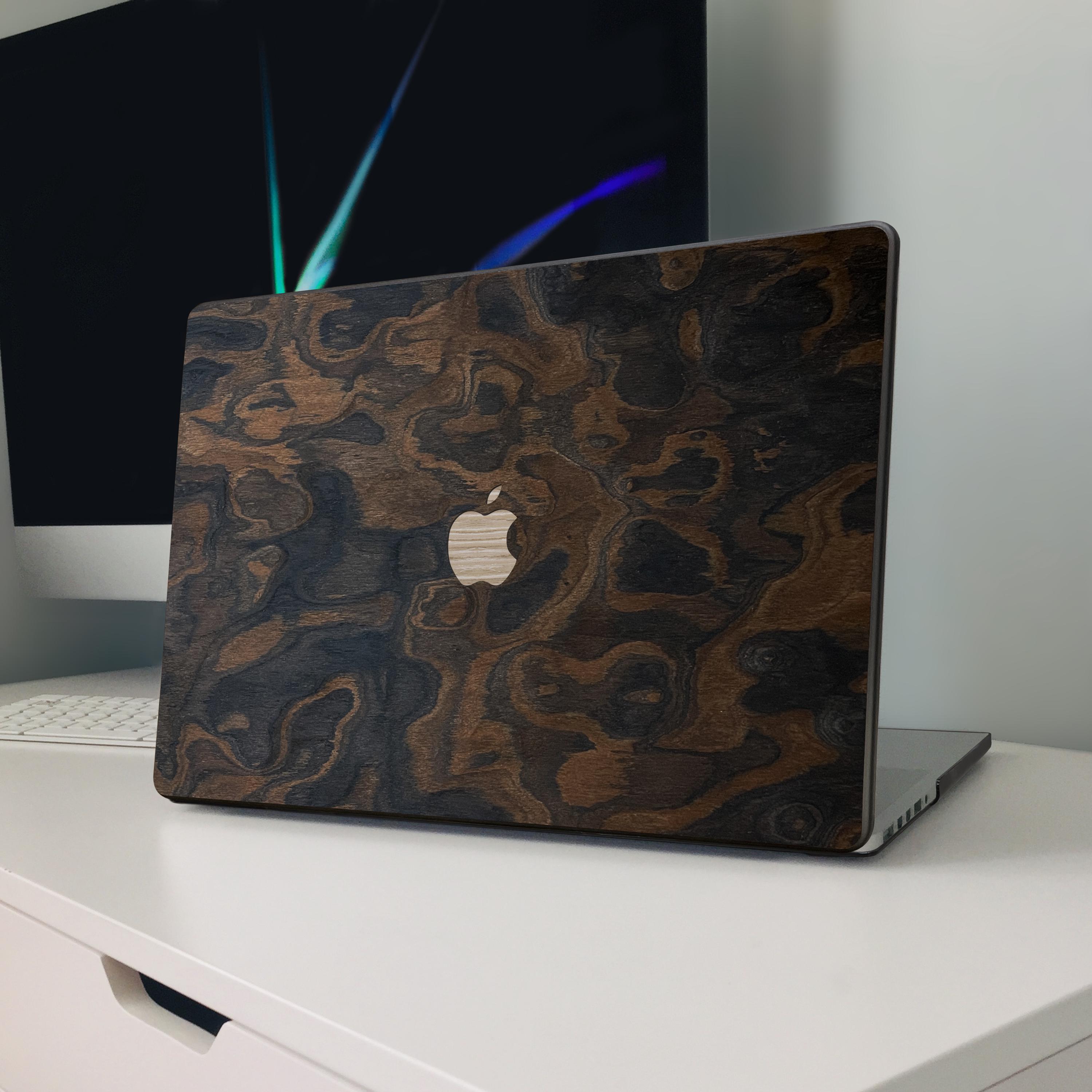 Dark Wood Texture Laptop Skin, Natural Wood Grain Device Wrap, Organic ...