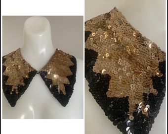 Gold Sequin Collar, Statement Collar,detachable Collar,delicate Collar ...