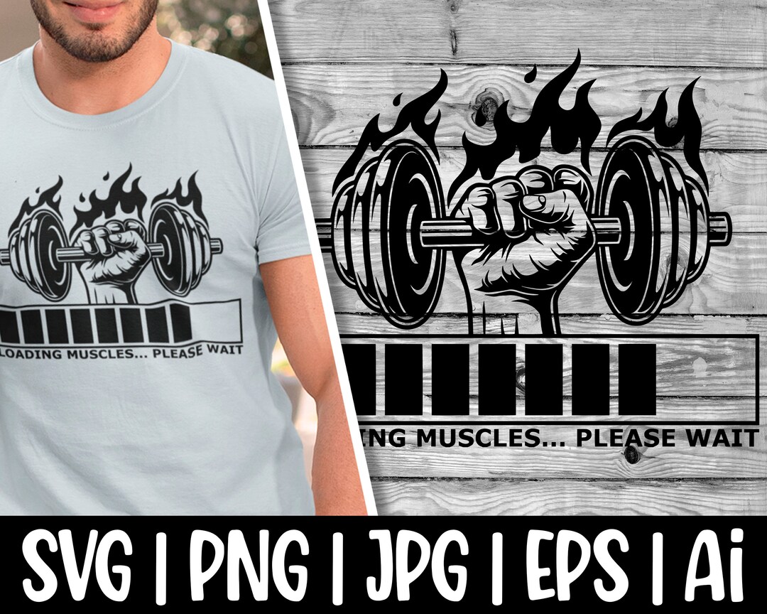Dumbbell Workout Svg Files for Cricut Loading Muscles Cricut - Etsy UK
