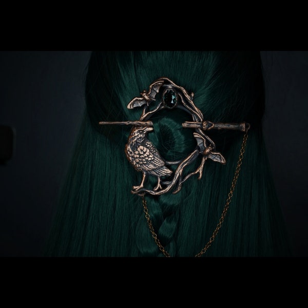 Raven Hair Pin - Etsy
