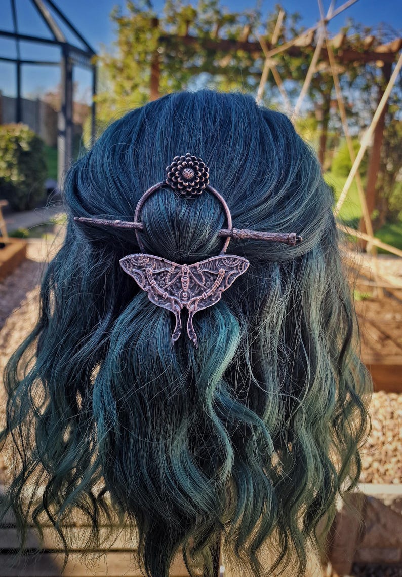Copper Luna Moth Hair Pin - Etsy