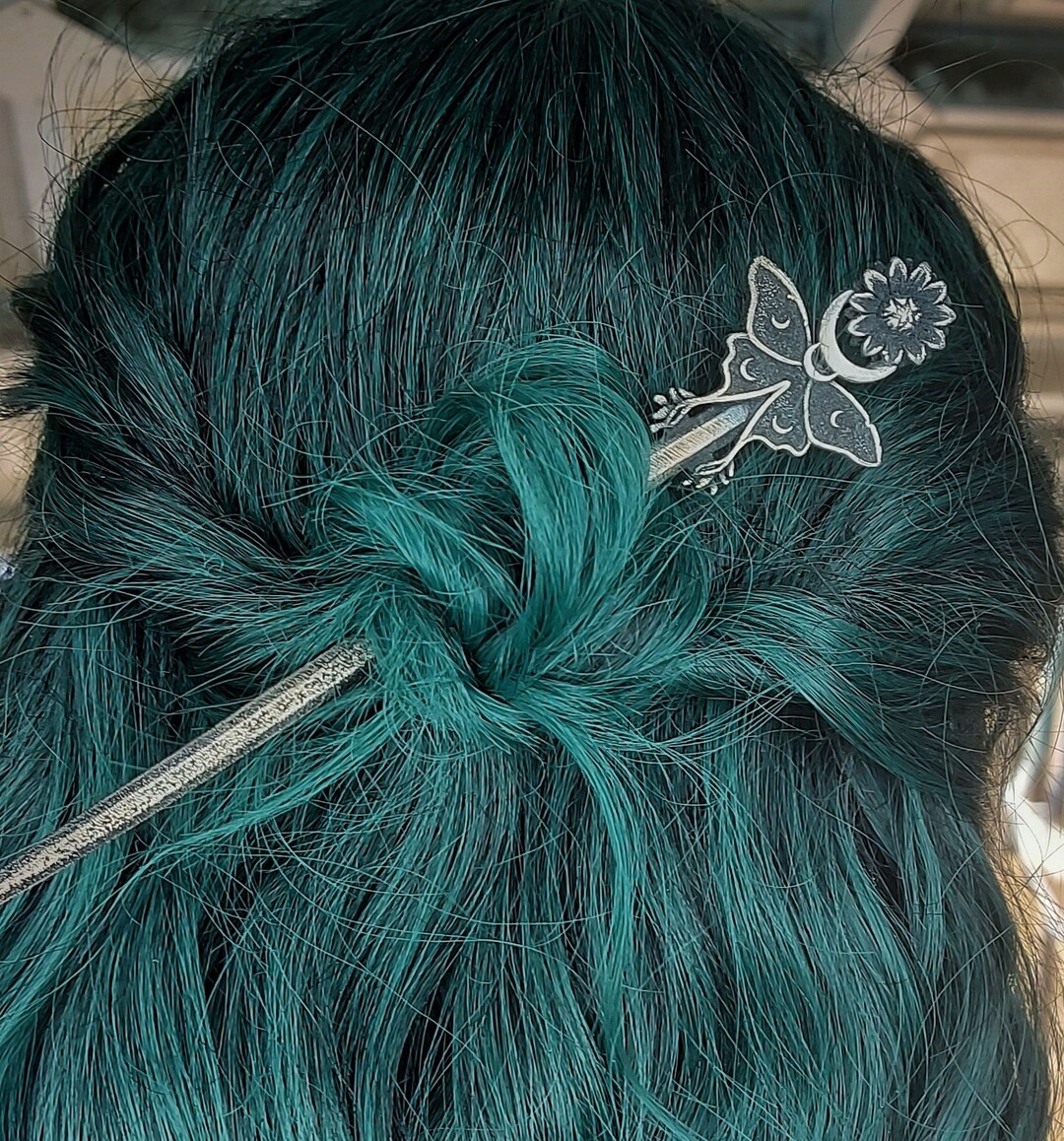 Flower Luna Moth Hair Stick - Etsy