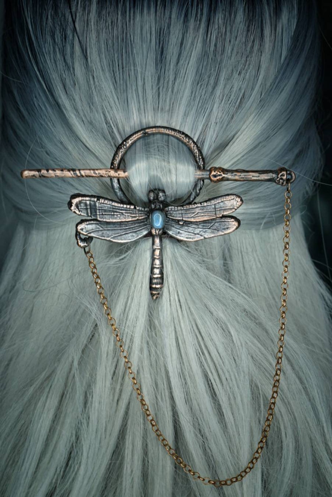Labradorite Dragonfly Hair Pin - Etsy