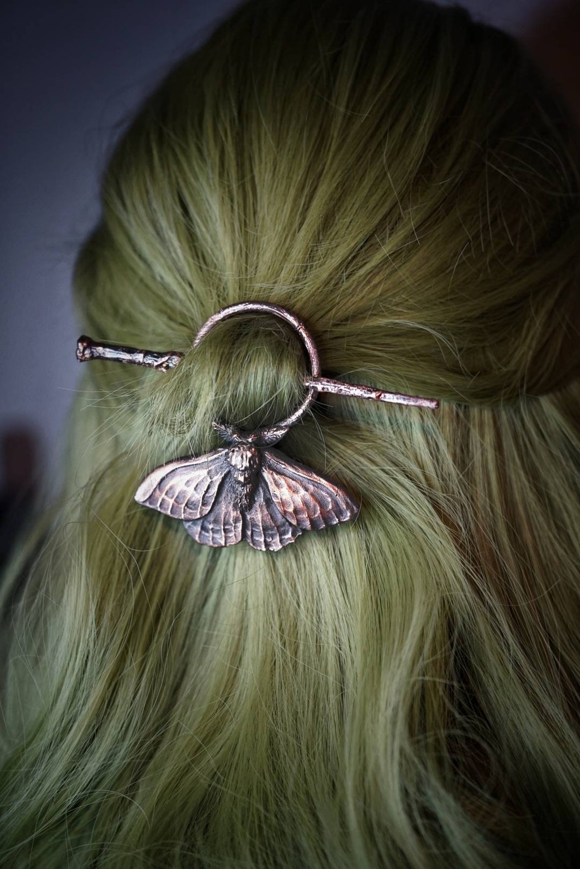 Copper Made to Order Moth Hair Pin/ Brooch - Etsy UK