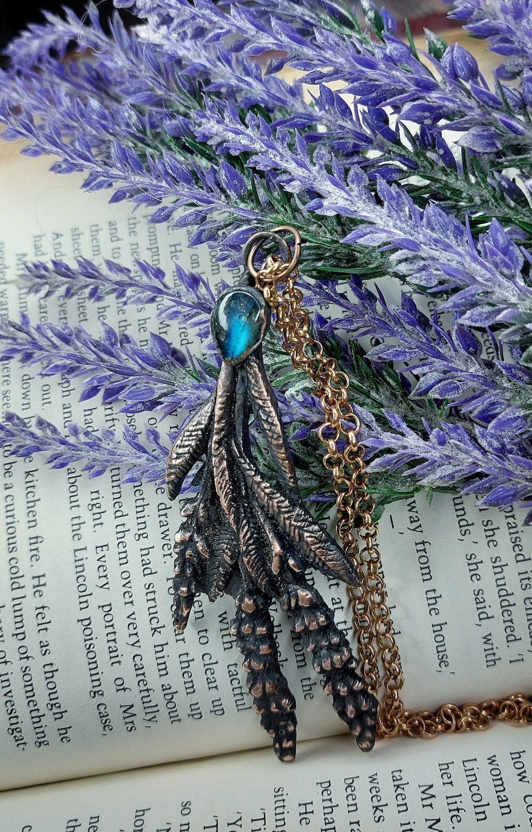Labradorite Lavender Necklace - Etsy