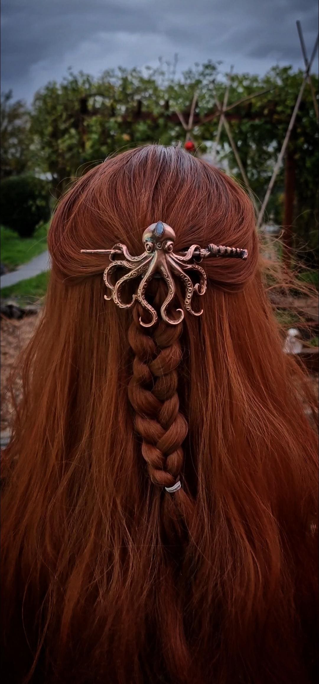 Octopus Hair Pin With Genuine Moonstone • Boho Mermaid Ocean Inspired ...