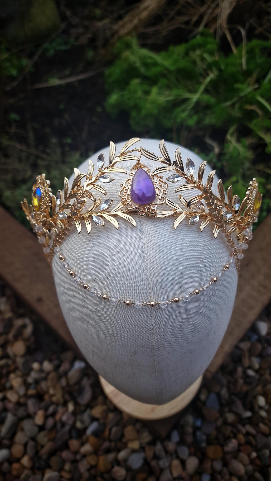 Amethyst Gold Goddess Crown - Etsy