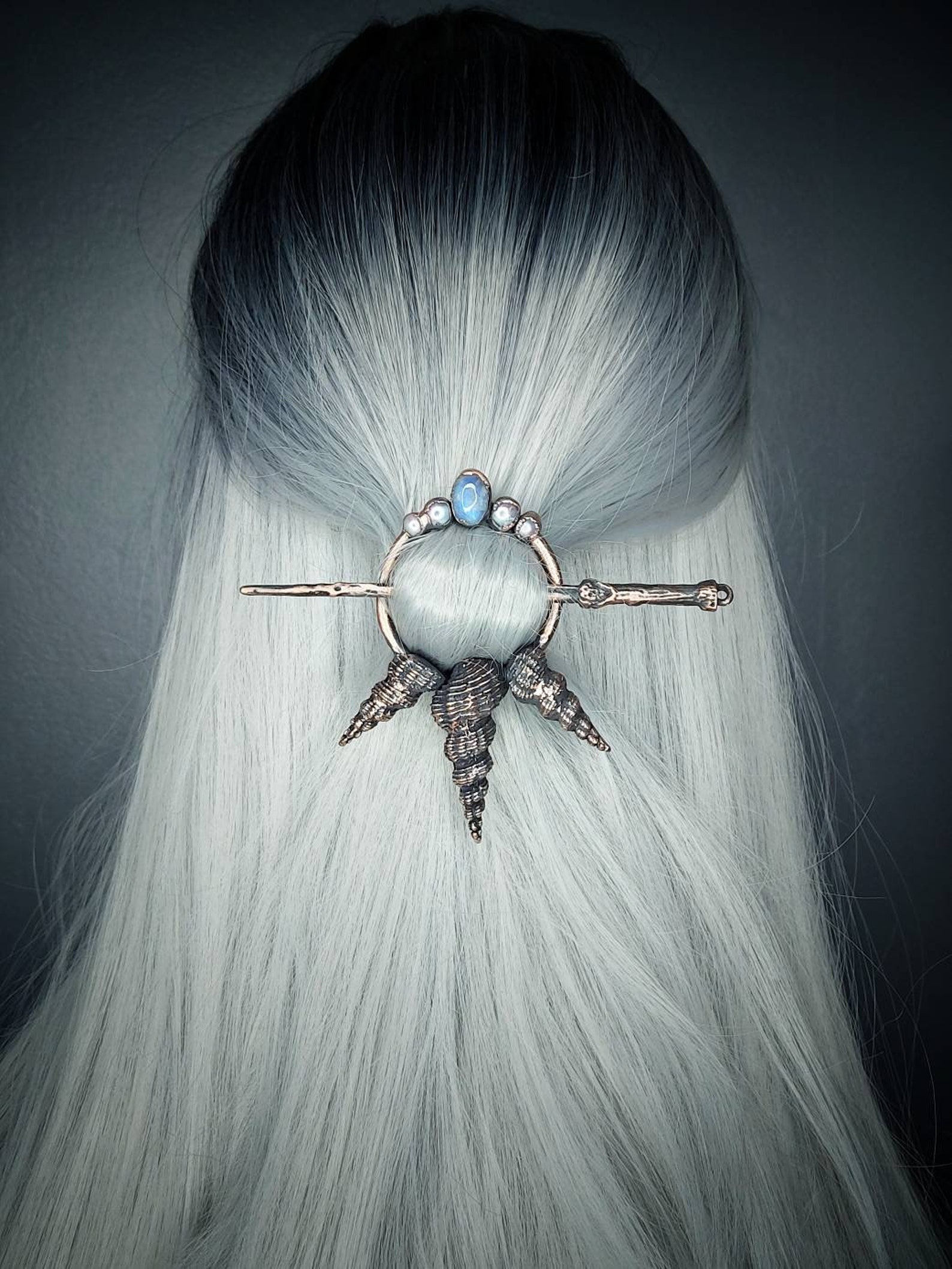 Moonstone Sea Shell Hair Pin - Etsy