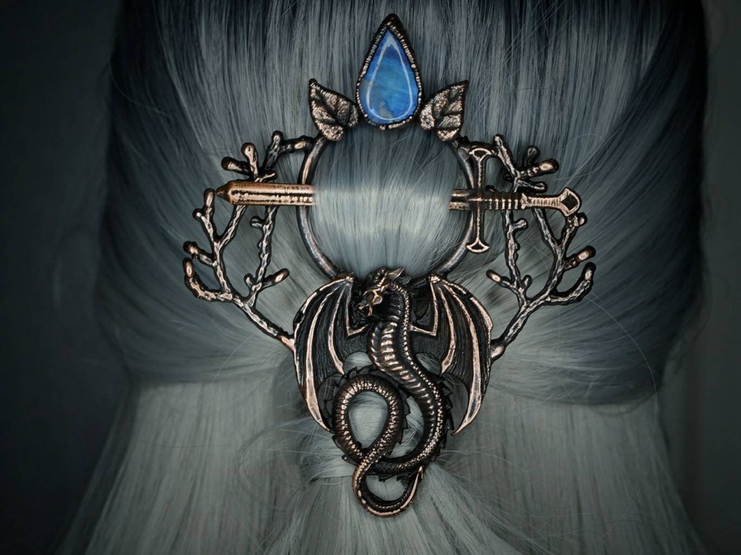 Moonstone Dragon Hair Pin - Etsy