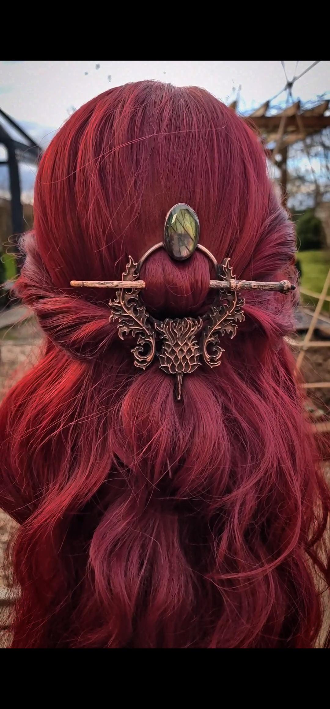 Copper Labradorite Thistle Hair Pin - Etsy