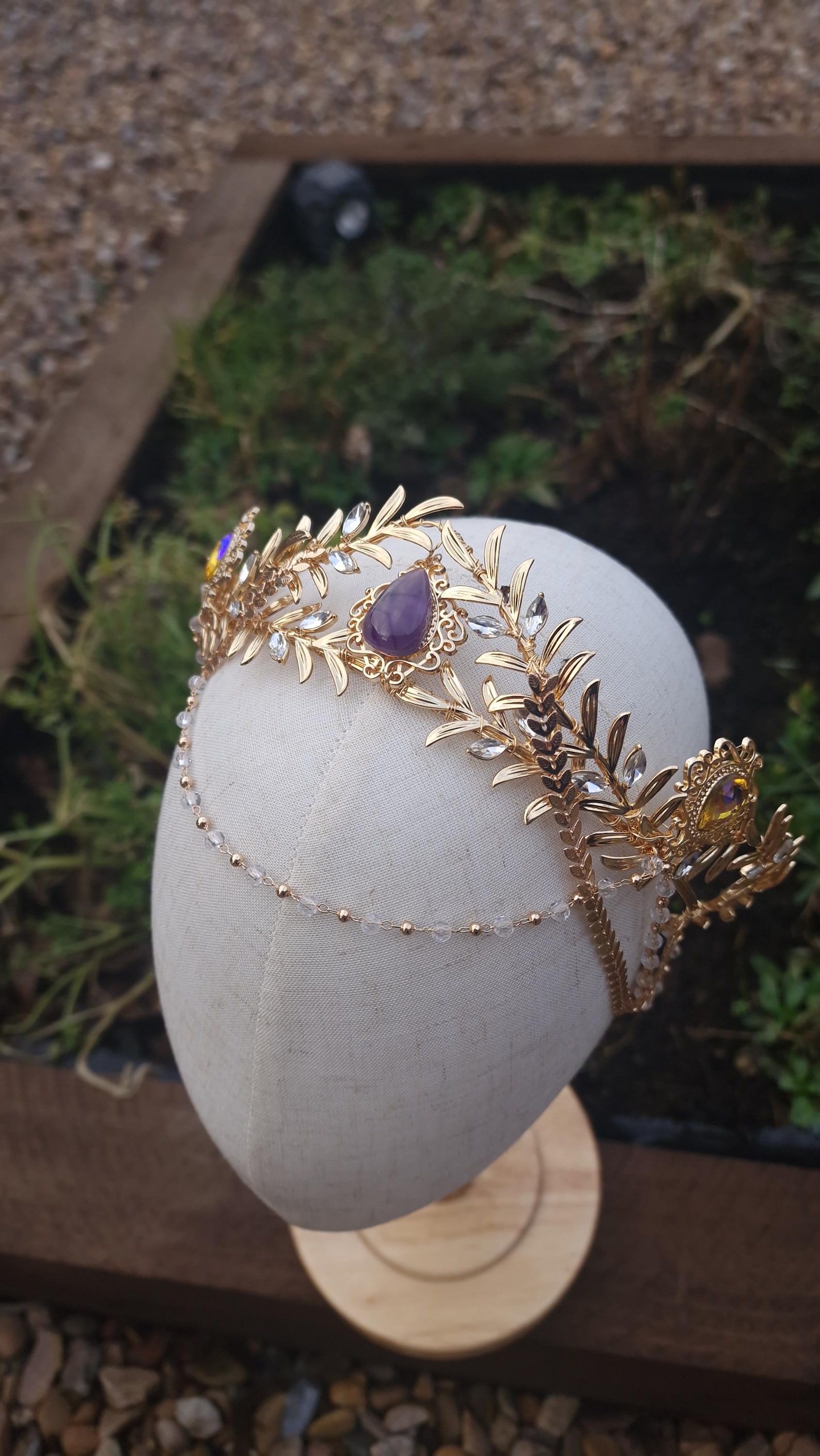 Amethyst Gold Goddess Crown - Etsy