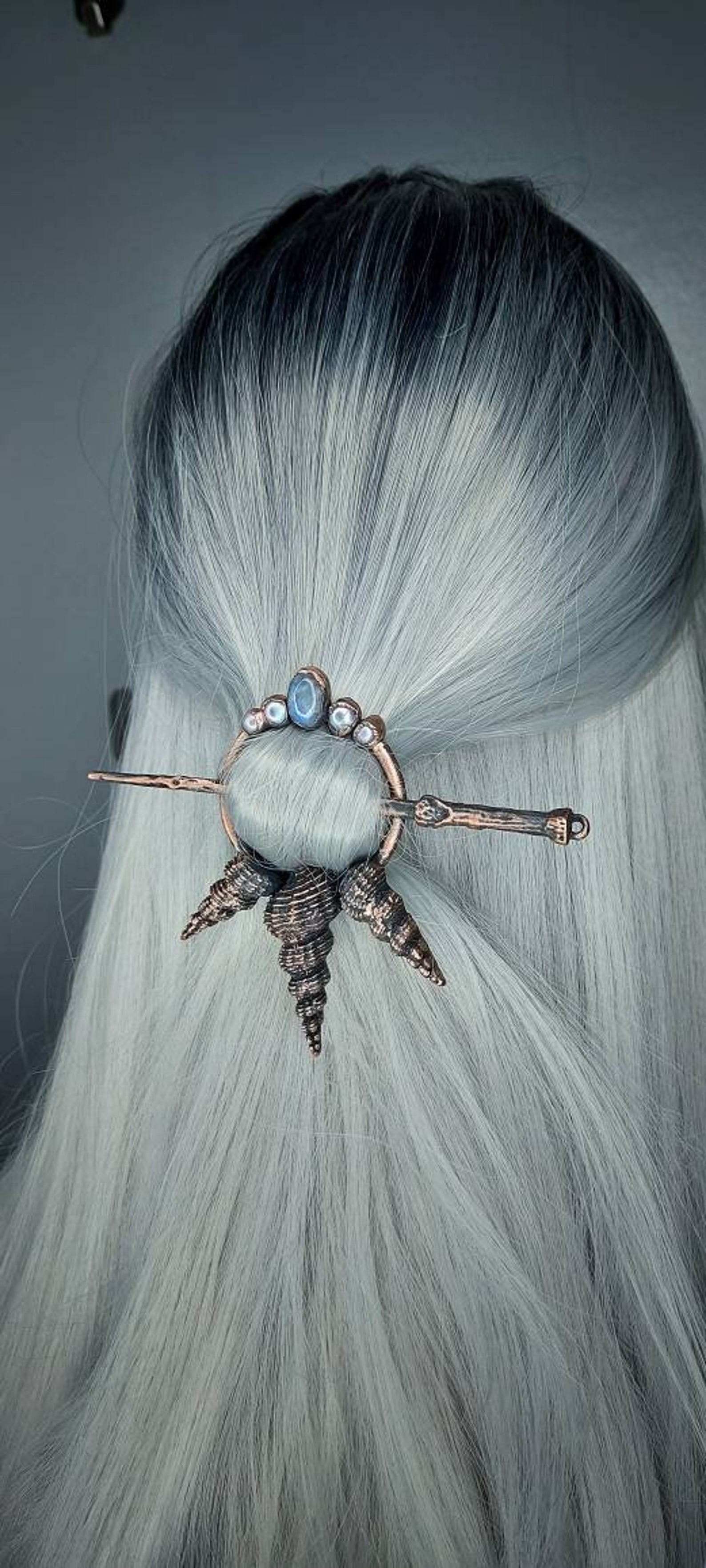 Moonstone Sea Shell Hair Pin - Etsy