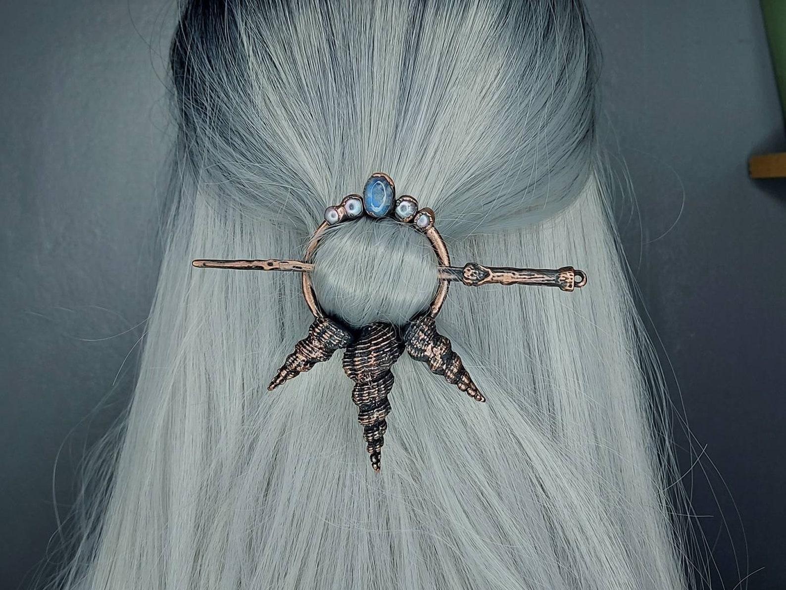 Moonstone Sea Shell Hair Pin - Etsy