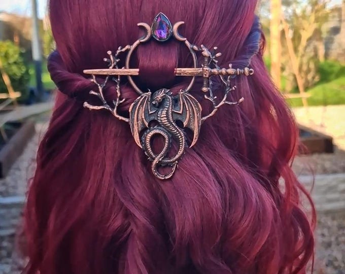 Bat Goddess Hair Pin, Pagan Goth Hair Pin, Gothic Witch Hair Jewelry ...