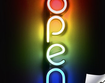 Vertical Led Open Sign | Etsy