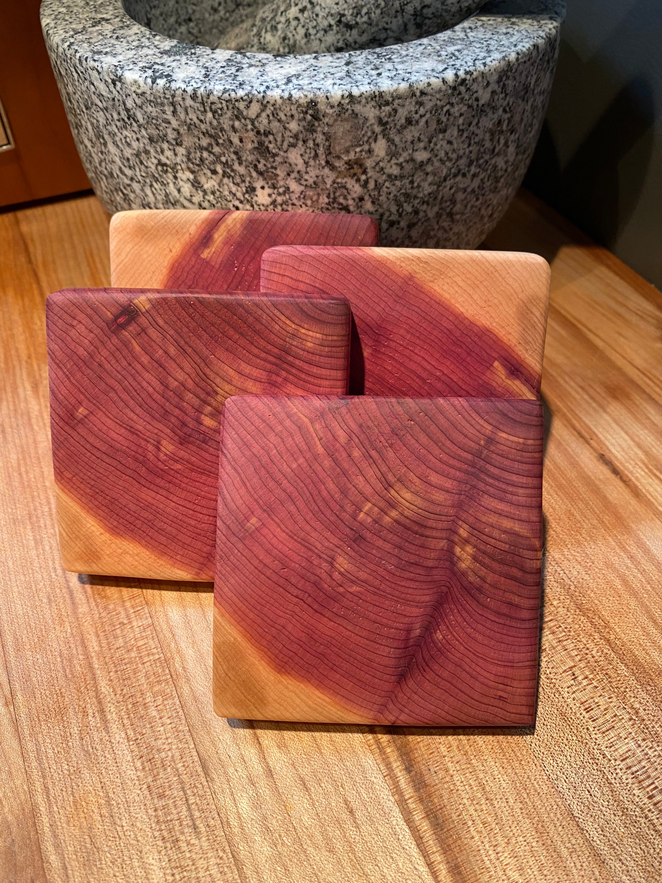 All Natural Aromatic Red Cedar Drink Coasters - Etsy