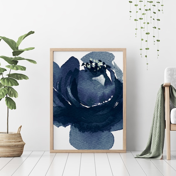 Blue Rose Print - Etsy