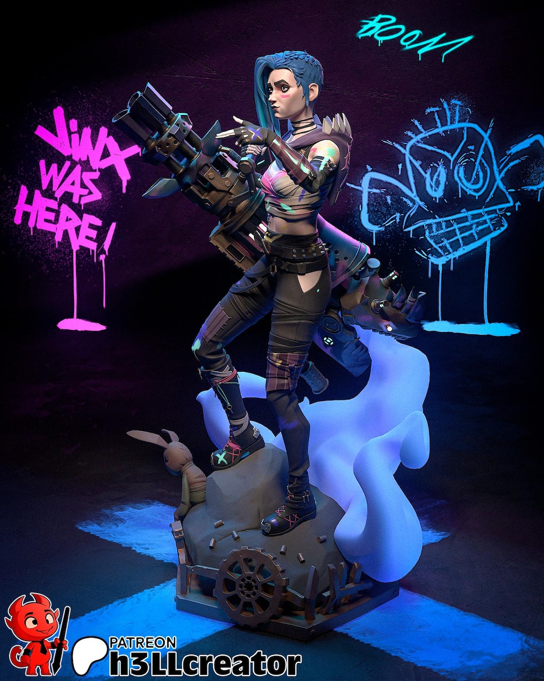 Jinx Arcane | Lol | | Fan Art | Hand Painted Figurine - Etsy