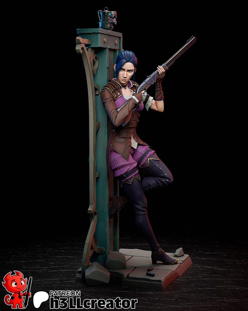 Caitlyn Arcane Lol Fan Art Hand Painted Figurine - Etsy Canada