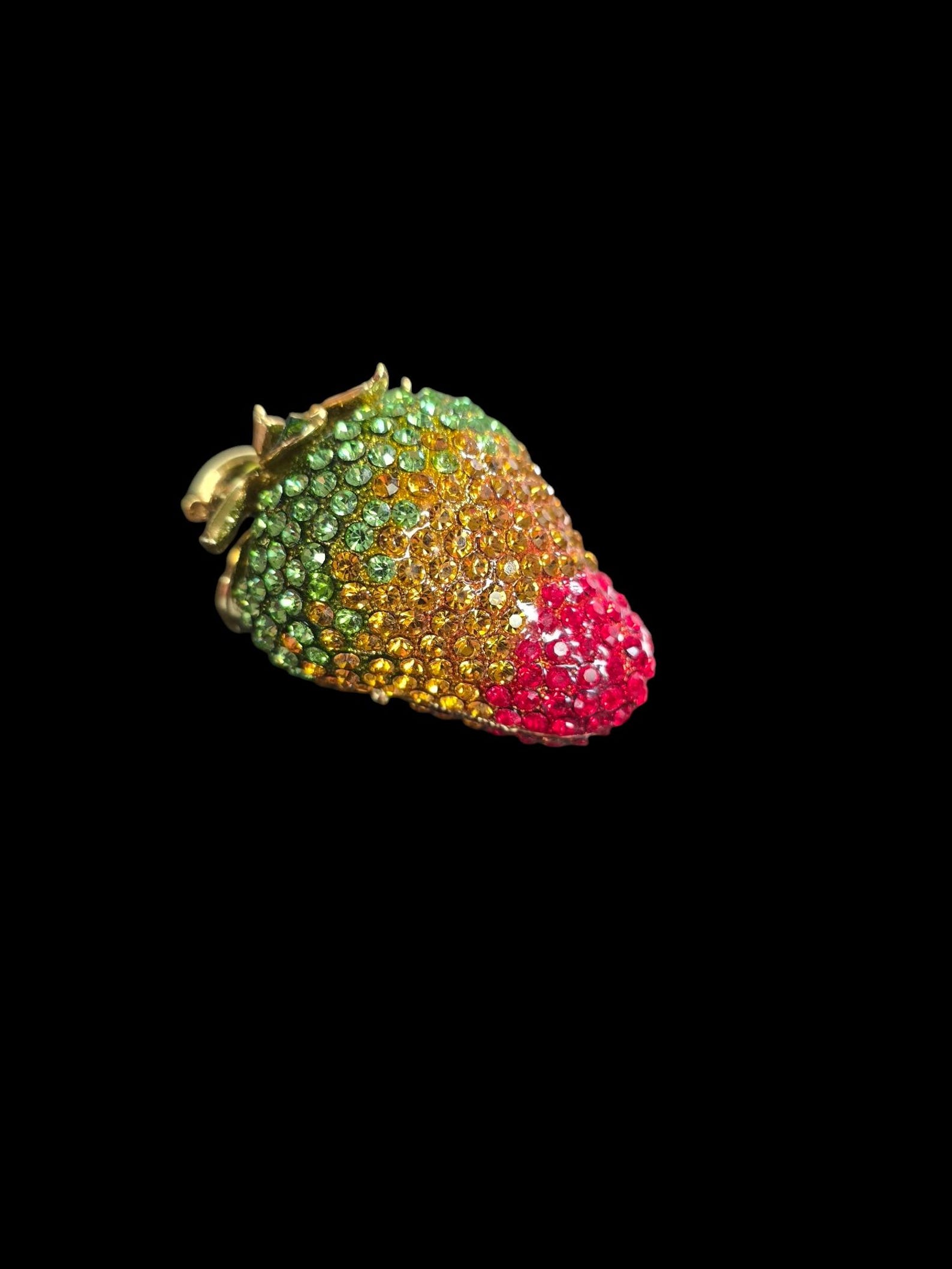 Vintage Rucinni Strawberry Trinket Box Jeweled With Swarovski Crystals ...